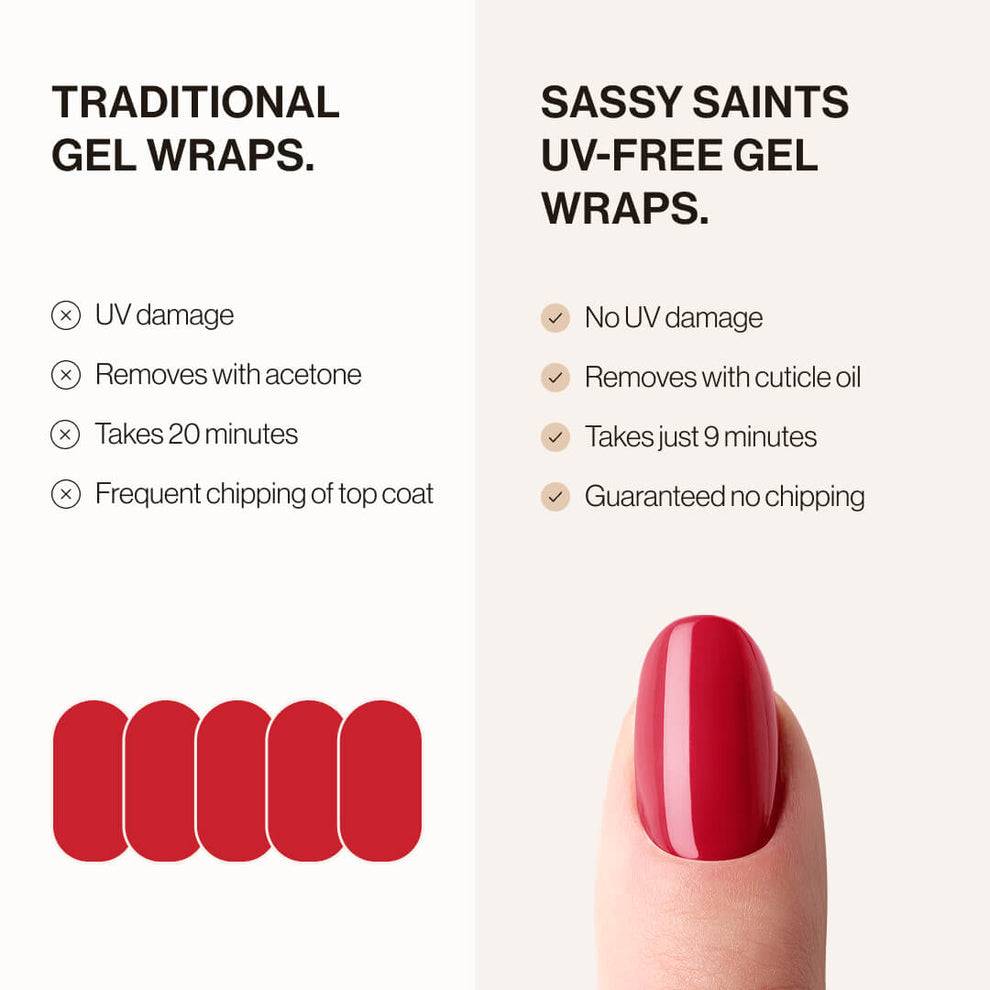 UV-Free Gel Nail Wraps - Sassy Saints - Brings The Salon Home
